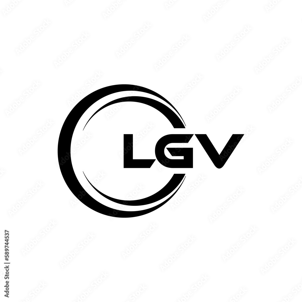LGV letter logo design with white background in illustrator, cube logo ...