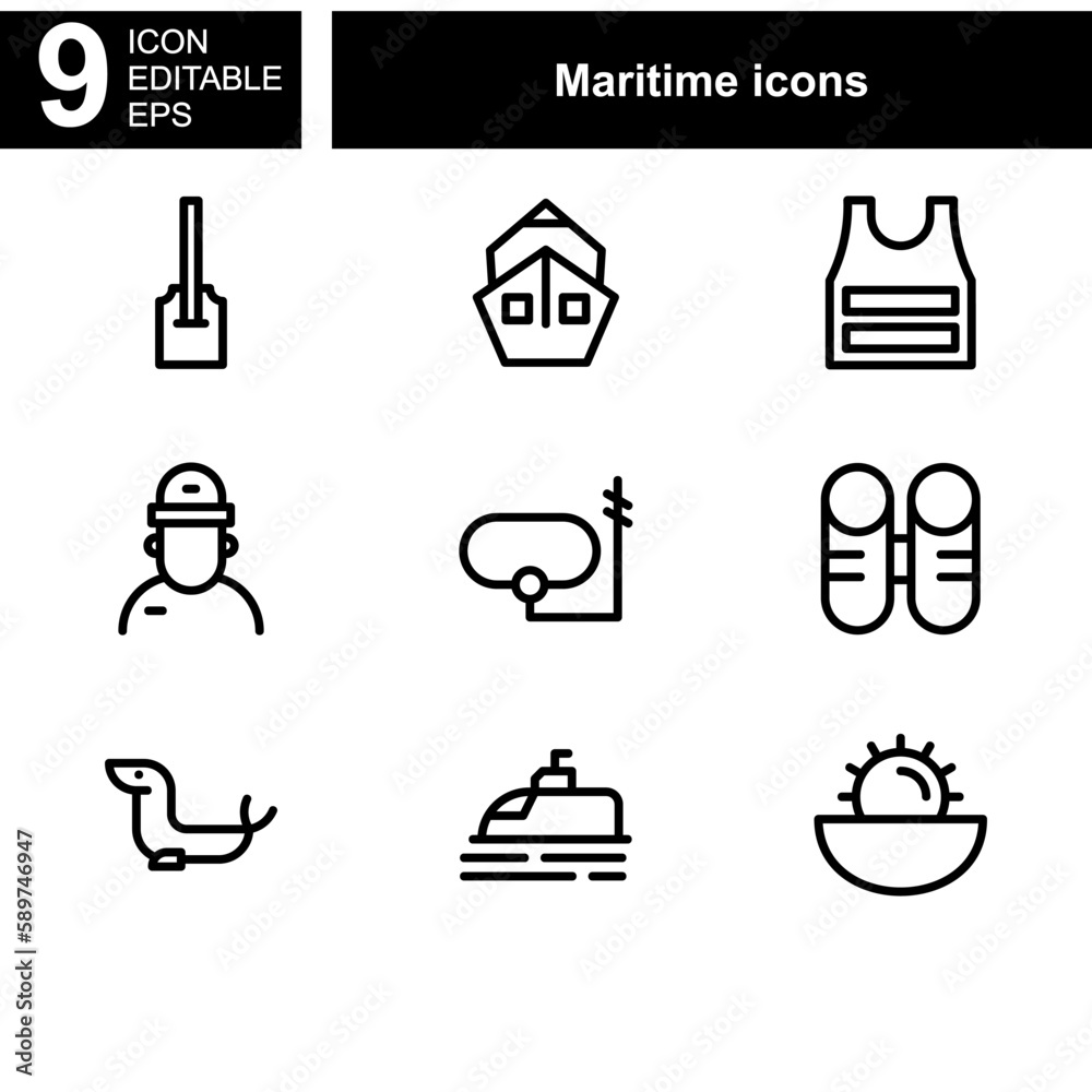maritime icon or logo isolated sign symbol vector illustration ...