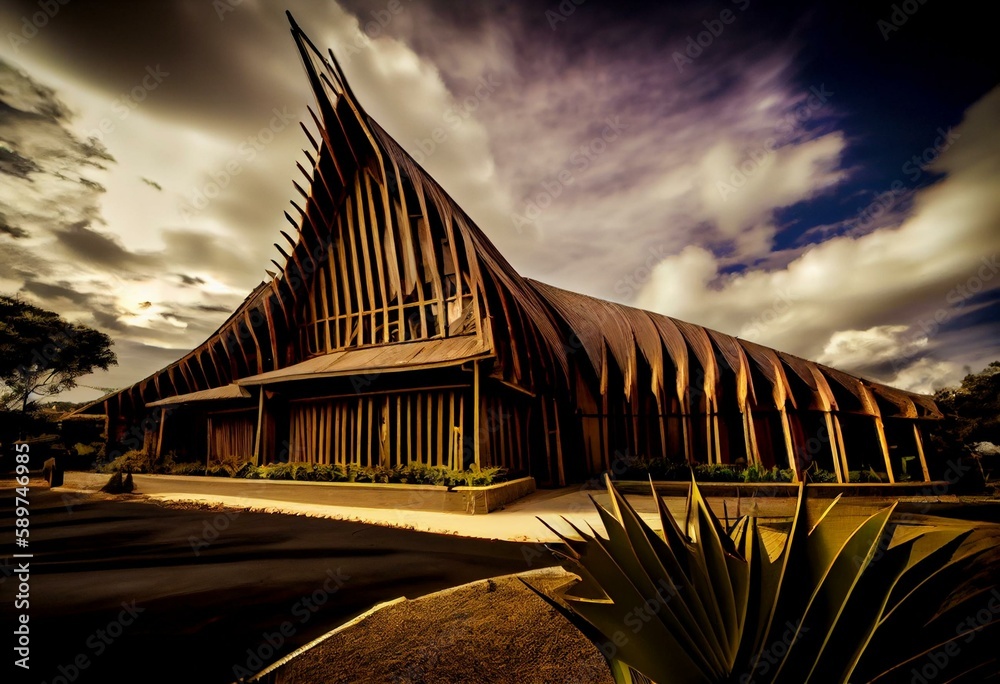 Tjibaou Cultural Centre, the Kanak native museum, made mainly of ten ...