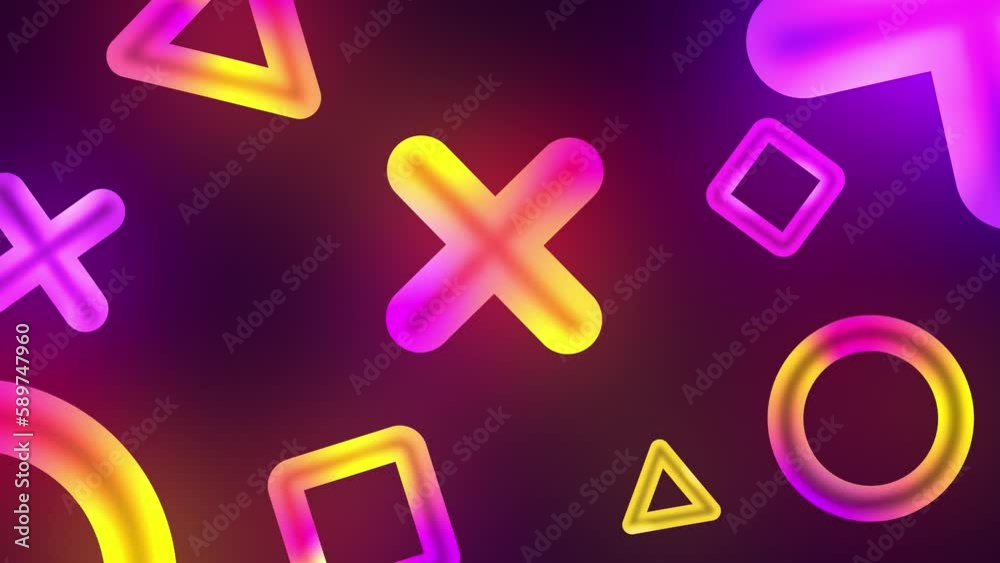 Wideo Stock: Beautiful Abstract Pink and Yellow Moving Circle, Triangle ...