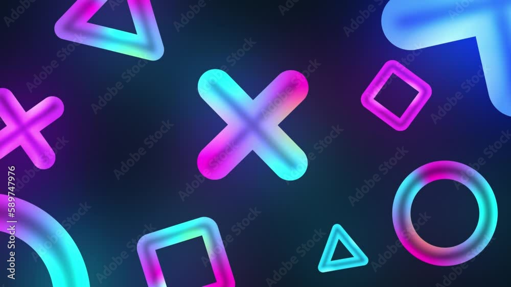 Beautiful Abstract Blue and Pink Moving Circle, Triangle, Square and ...