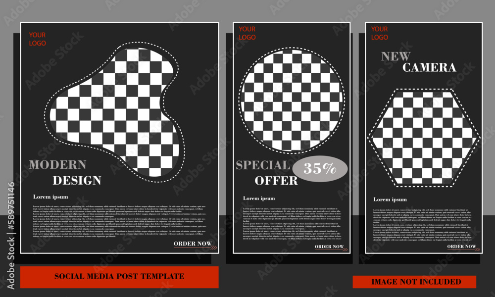 Design backgrounds for social media post design premium template. Set ...