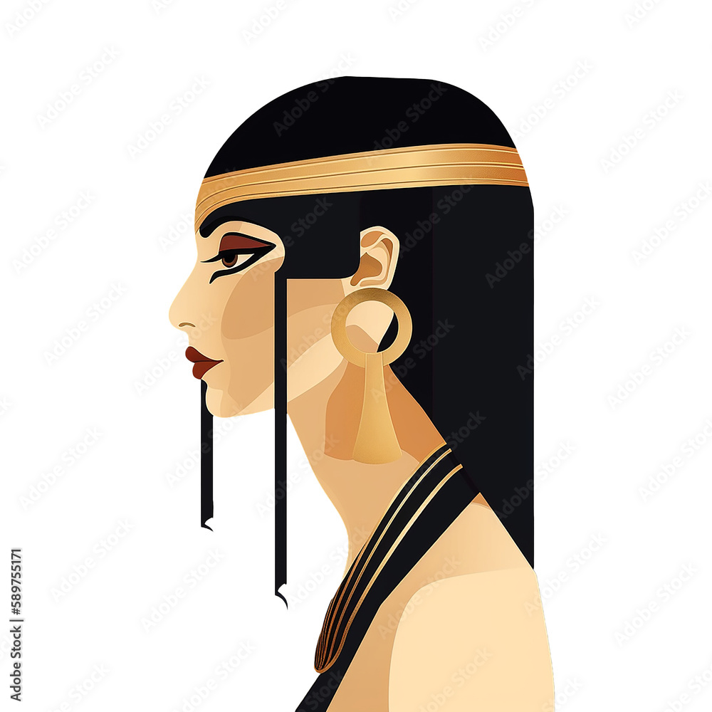 Cleopatra illustration isolated on transparent background, generative ...