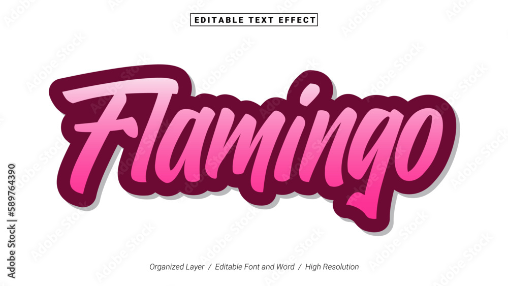 Editable Flamingo Font Design. Alphabet Typography Template Text Effect ...