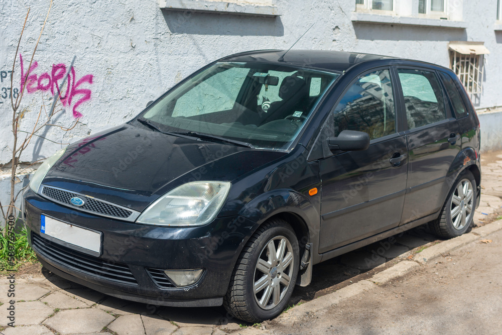 Sofia, Bulgaria - 6 APRIL 2023: Parked cars in the city streets in ...