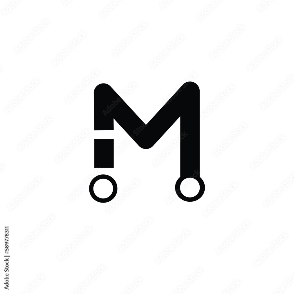 Letter M minimal logo icon design. Vector template graphic elements ...