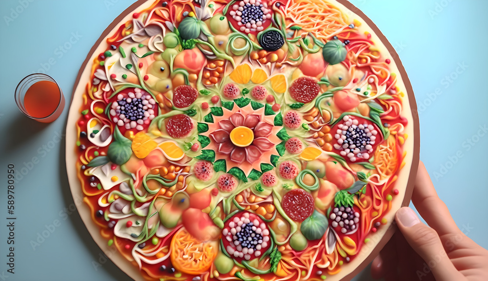 Abstract Art Pizza, AI-generated pizza, artificial intelligence, food ...