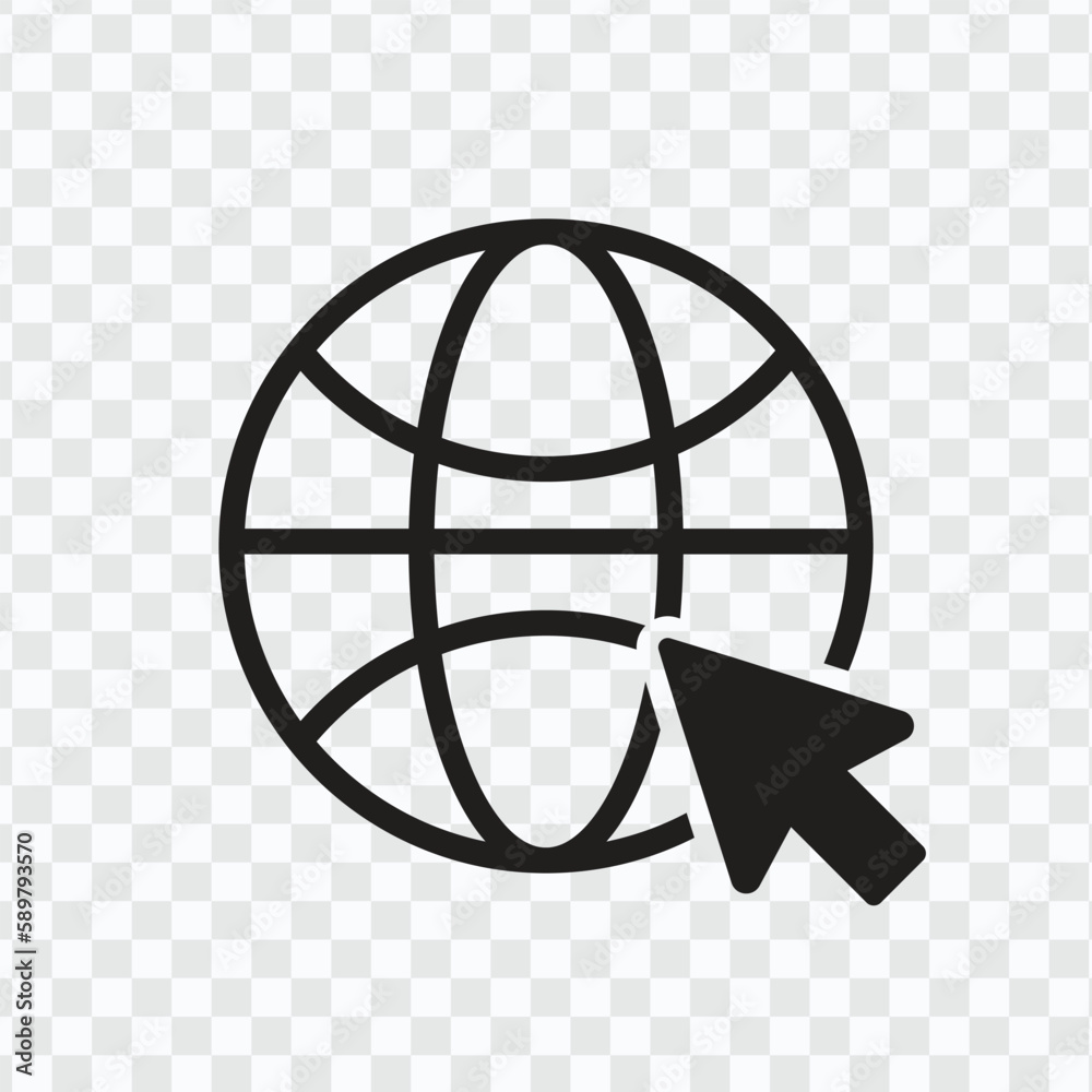 Go to web Icon with click icon in trendy flat style isolated on ...