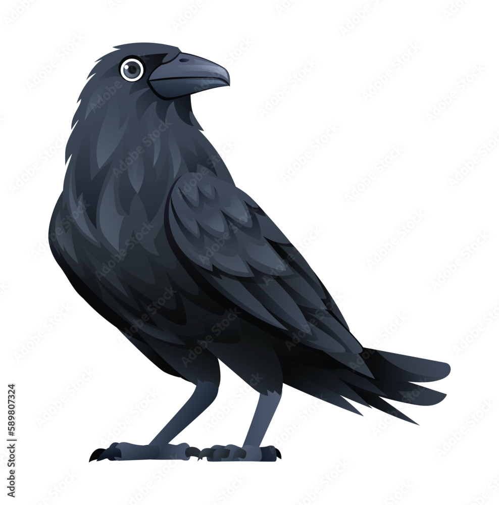 Crow cartoon illustration isolated on white background Stock Vector ...