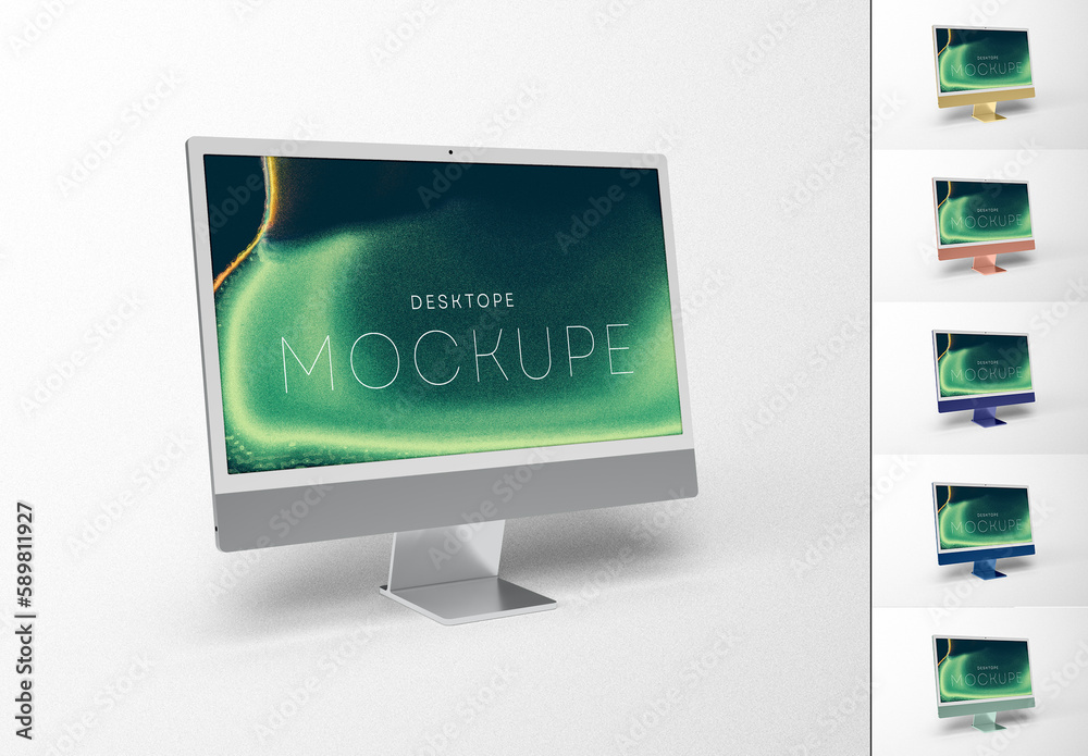 Desktope Computer Mockup Stock Template | Adobe Stock
