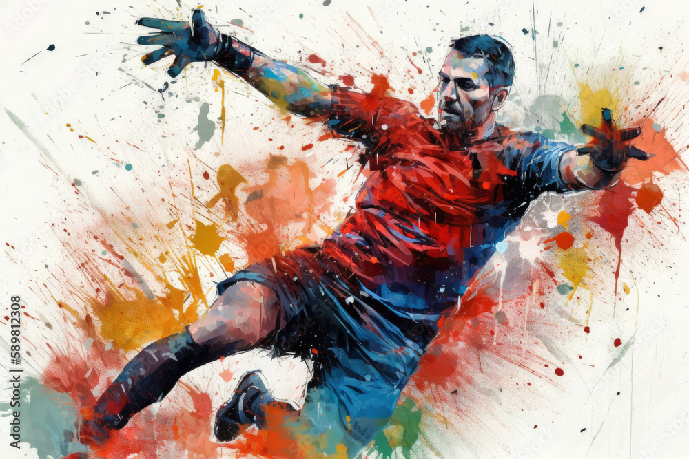 This dynamic oil painting, created by artificial intelligence, captures ...