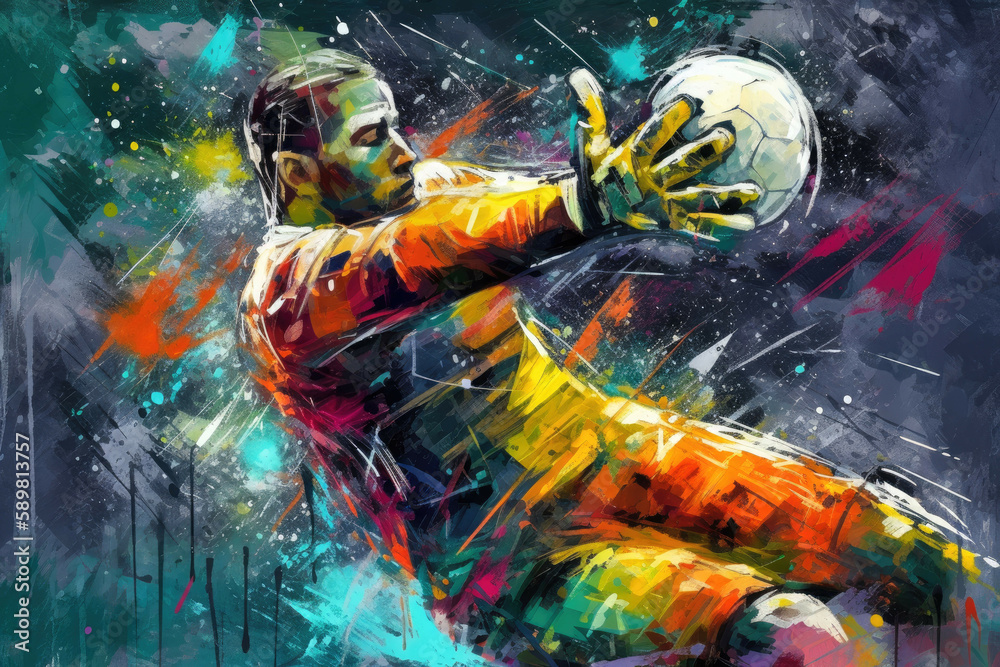 This dynamic oil painting, created by artificial intelligence, captures ...