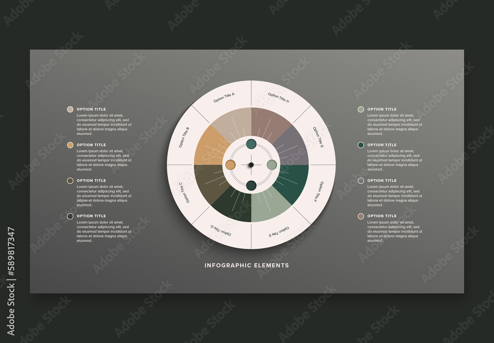 Circular Step Infographic With 8 Options plantilla de Stock | Adobe Stock