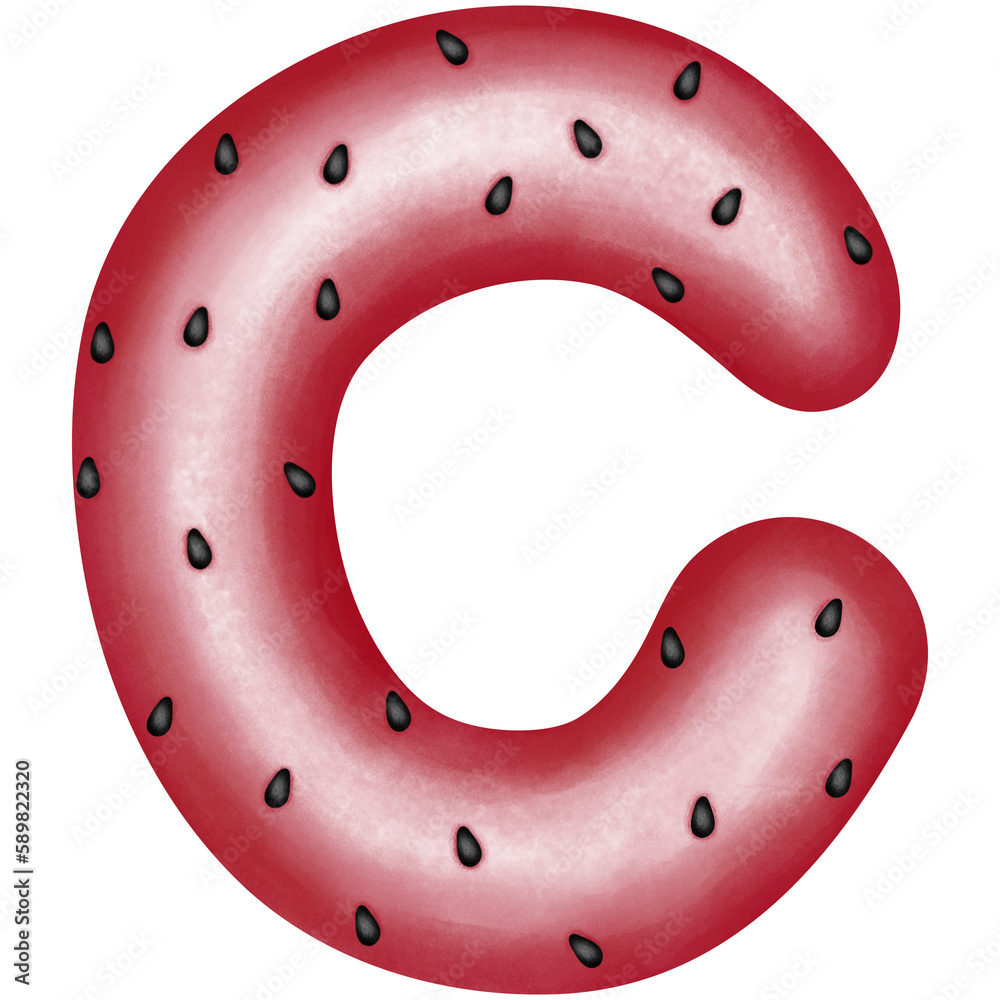 Watermelon alphabet letter C clipart.Summer watermelon alphabet ...