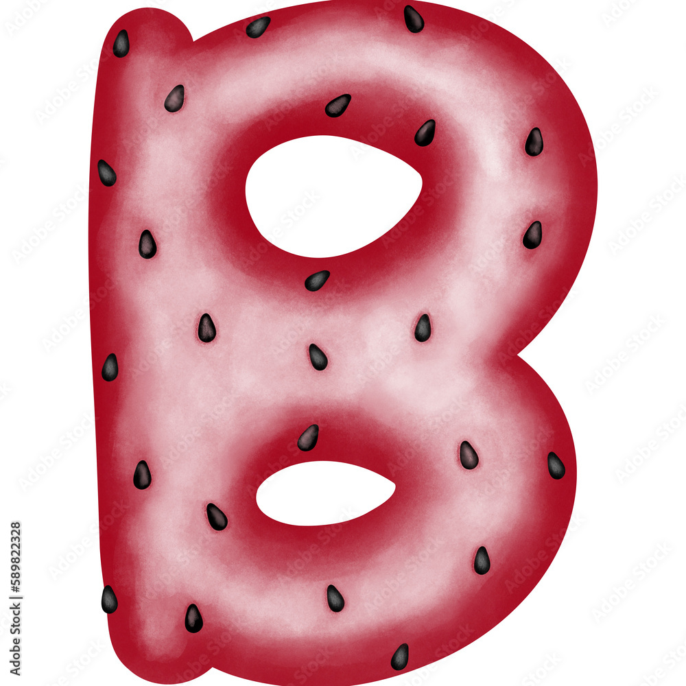 Watermelon alphabet letter B clipart.Summer watermelon alphabet ...