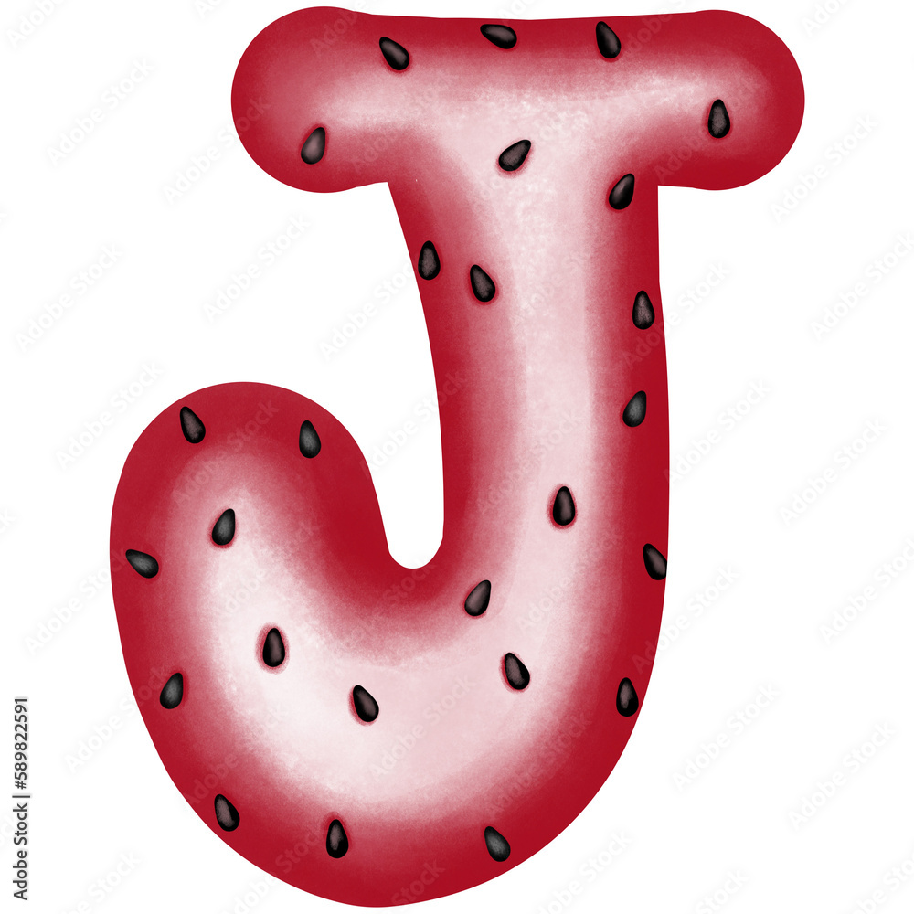 Watermelon alphabet letter J clipart.Summer watermelon alphabet ...