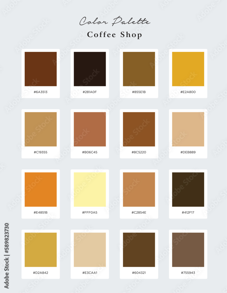 Coffee Shop color palette. Suitable for Branding, Interior, invitation ...