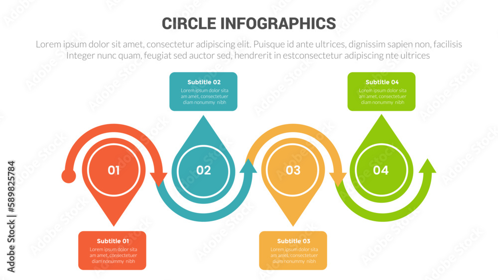 circle base infographics template diagram banner with wave circular ...