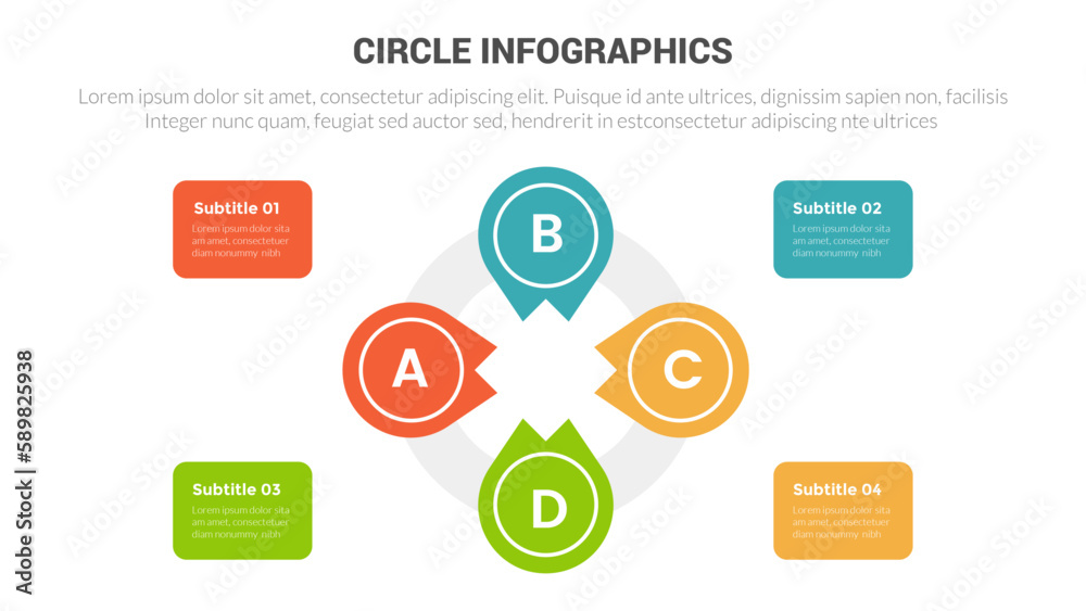 circle base infographics template diagram banner with circular main ...