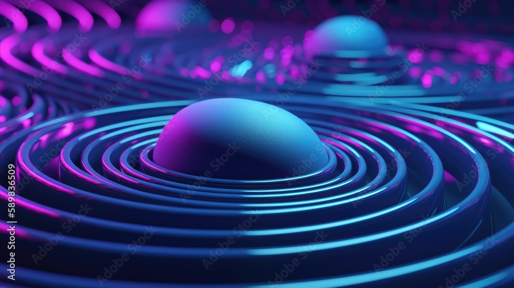 3D abstract background with blue and purple hues, featuring focus ...