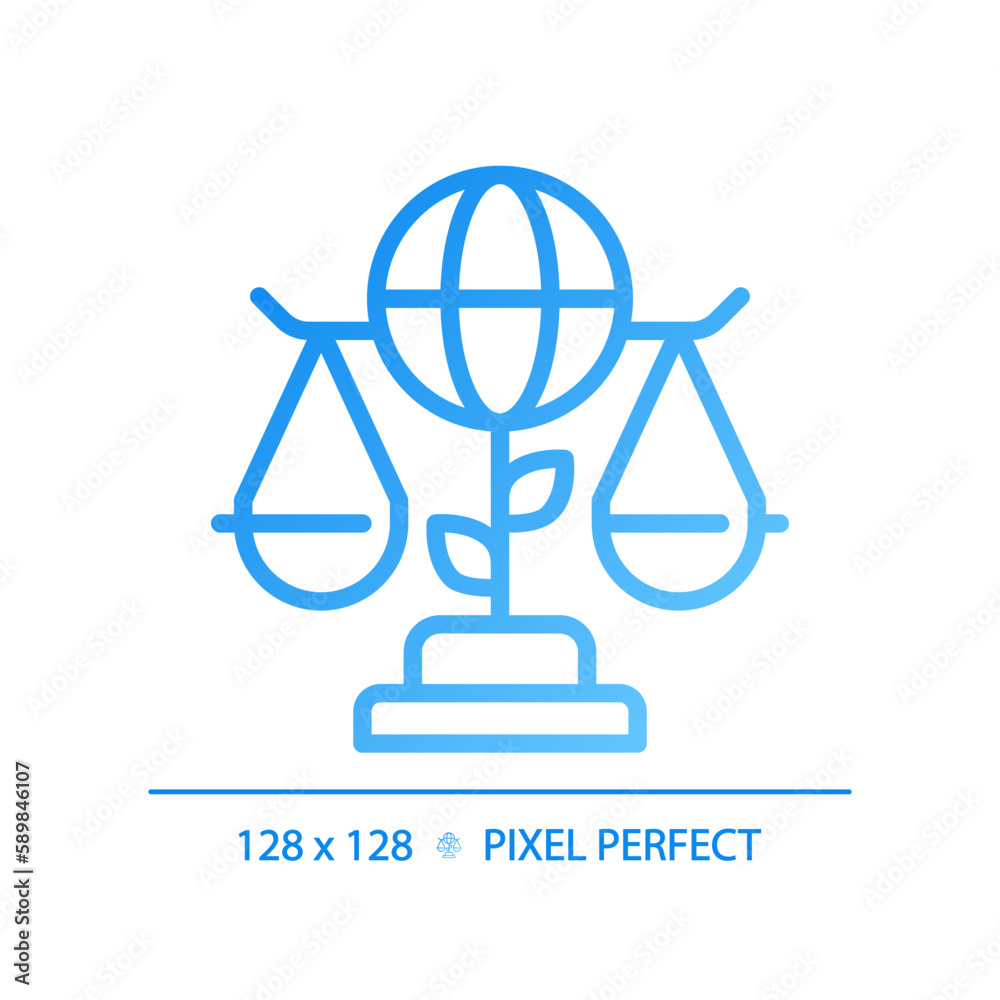 Environmental law pixel perfect gradient linear vector icon. Protecting ...