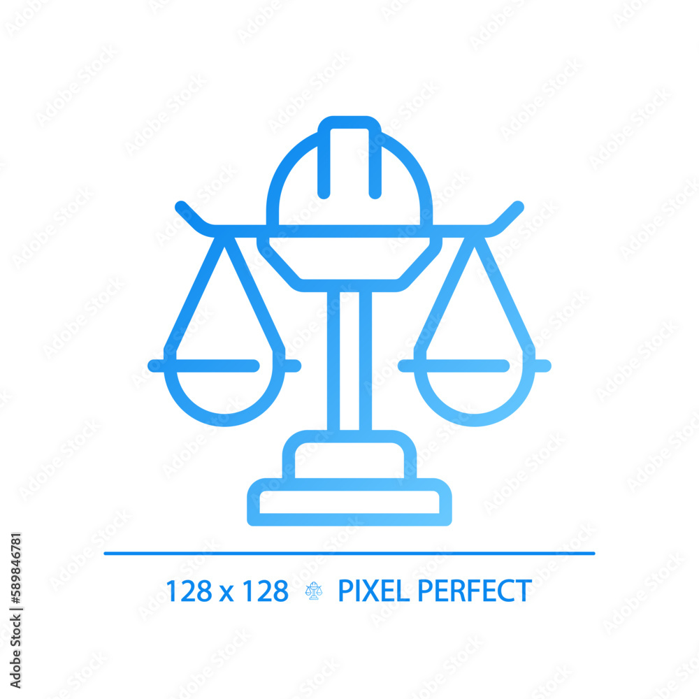 Labour law pixel perfect gradient linear vector icon. Employee rights ...
