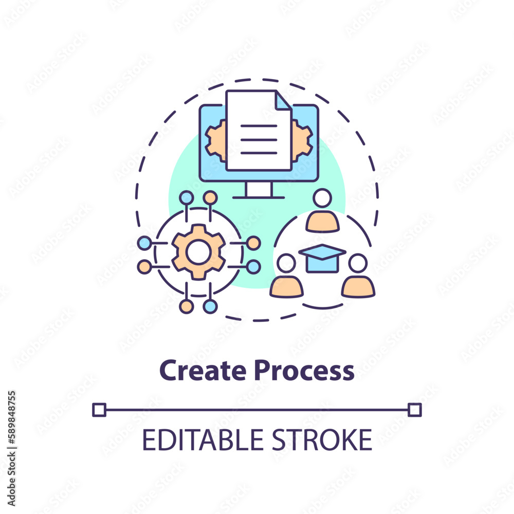 Create process concept icon. Work instructions. SMED analysis ...