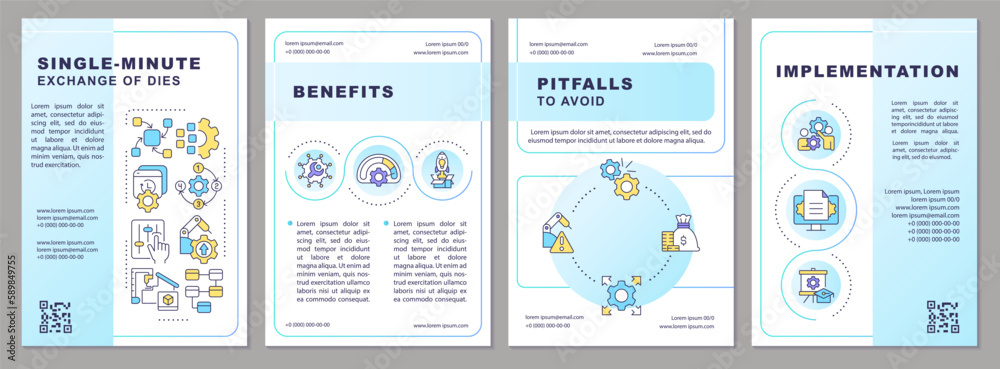 SMED blue gradient brochure template. Lean manufacturing. Leaflet ...