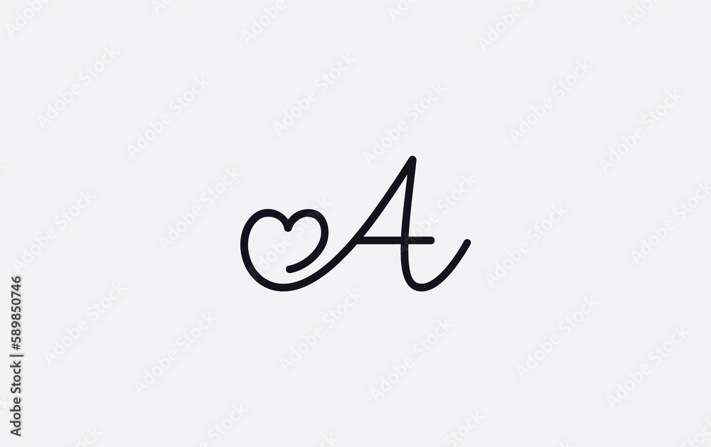 Heart Logo icon symbol design with Letter. Love font circle sign. love ...