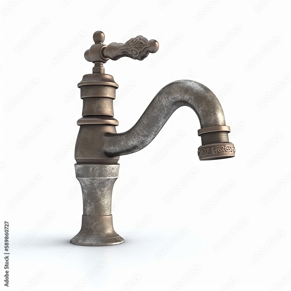 Old model tap in white background dynamic lighting, hyper - detailed ...