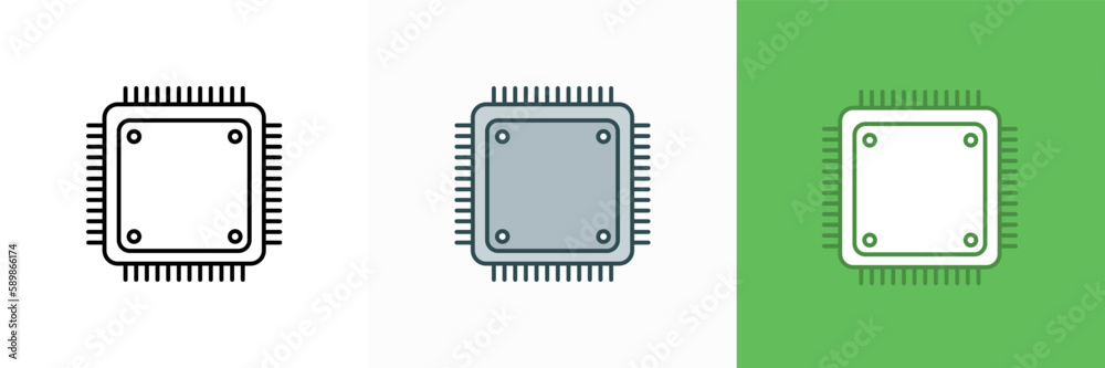Processor Icon Vector Illustration, This vector illustration showcases ...