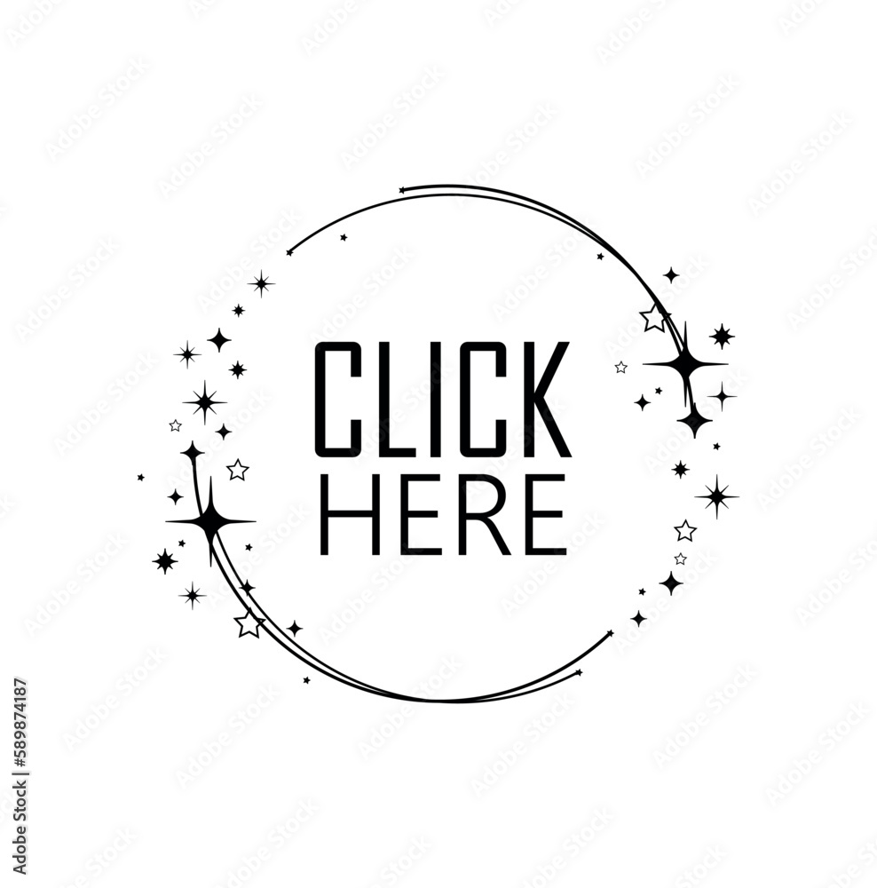 click here sign Stock Vector | Adobe Stock
