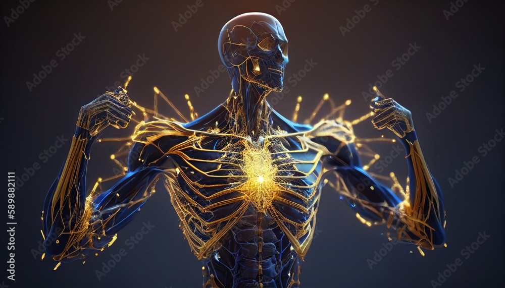 Kintsugi-inspired Futuristic Vitruvian Skeleton Construction at ...