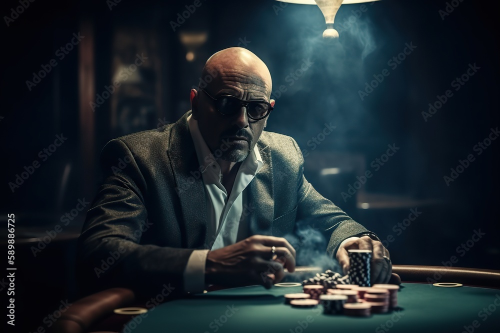 Mafia Boss playing Poker, Dark Room and Smoke Stock Photo | Adobe Stock