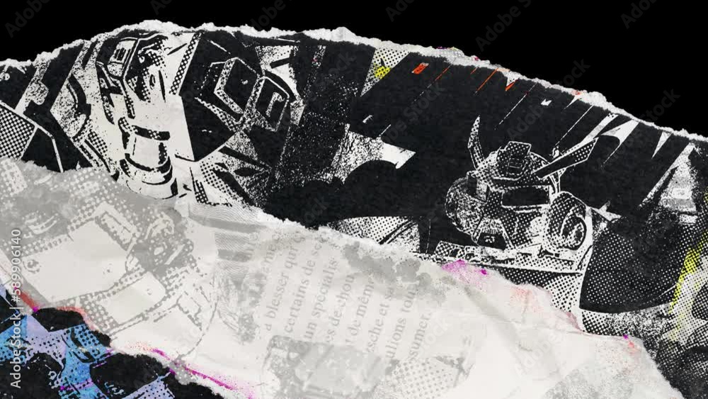 Vídeo do Stock: Abstract animation with ripped paper transition effect ...