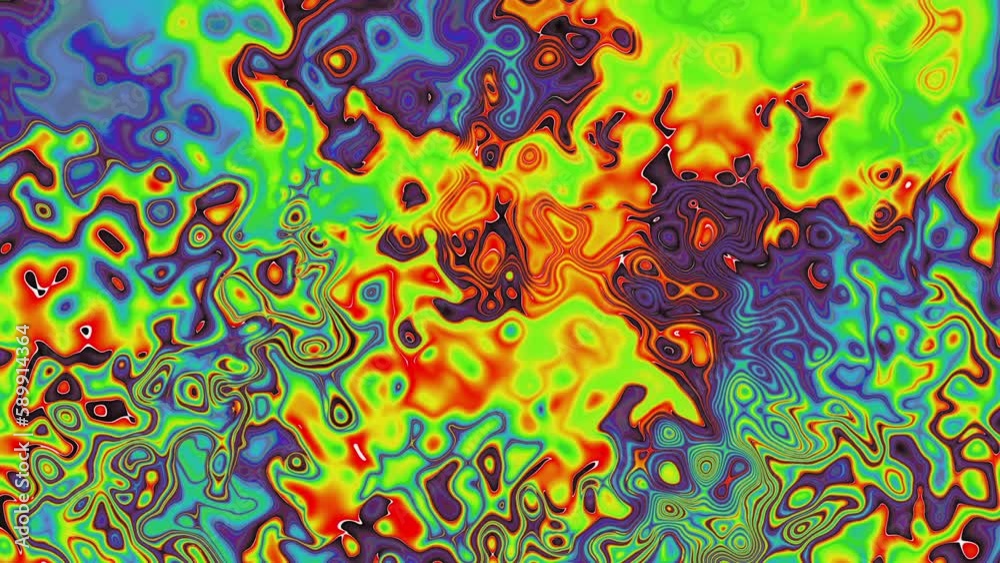 Transforming neon liquid hypnotic trippy background. Psychedelic wave ...