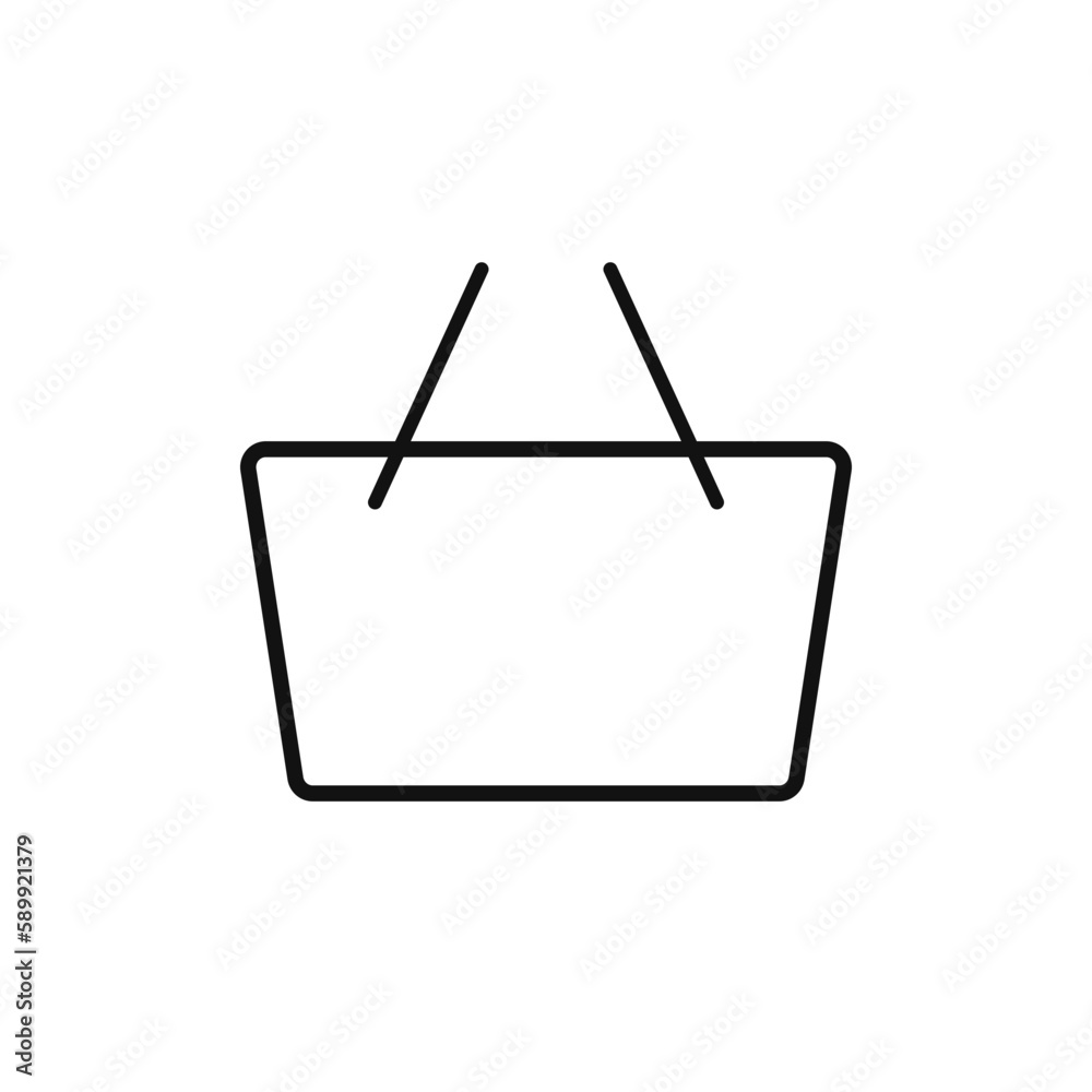 Black basket with handles for shopping in the store in vector. Purchase ...