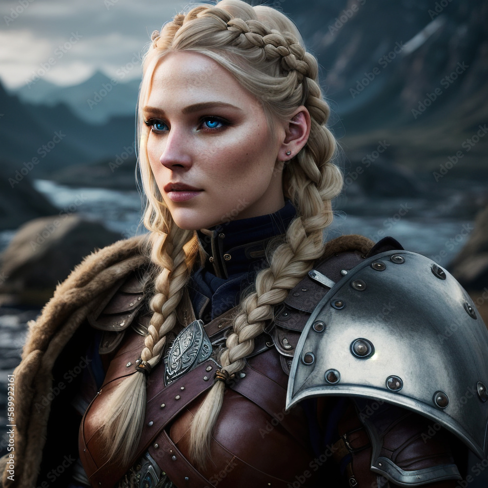 The valiant Viking - A realistic gaming avatar of a handsome female ...