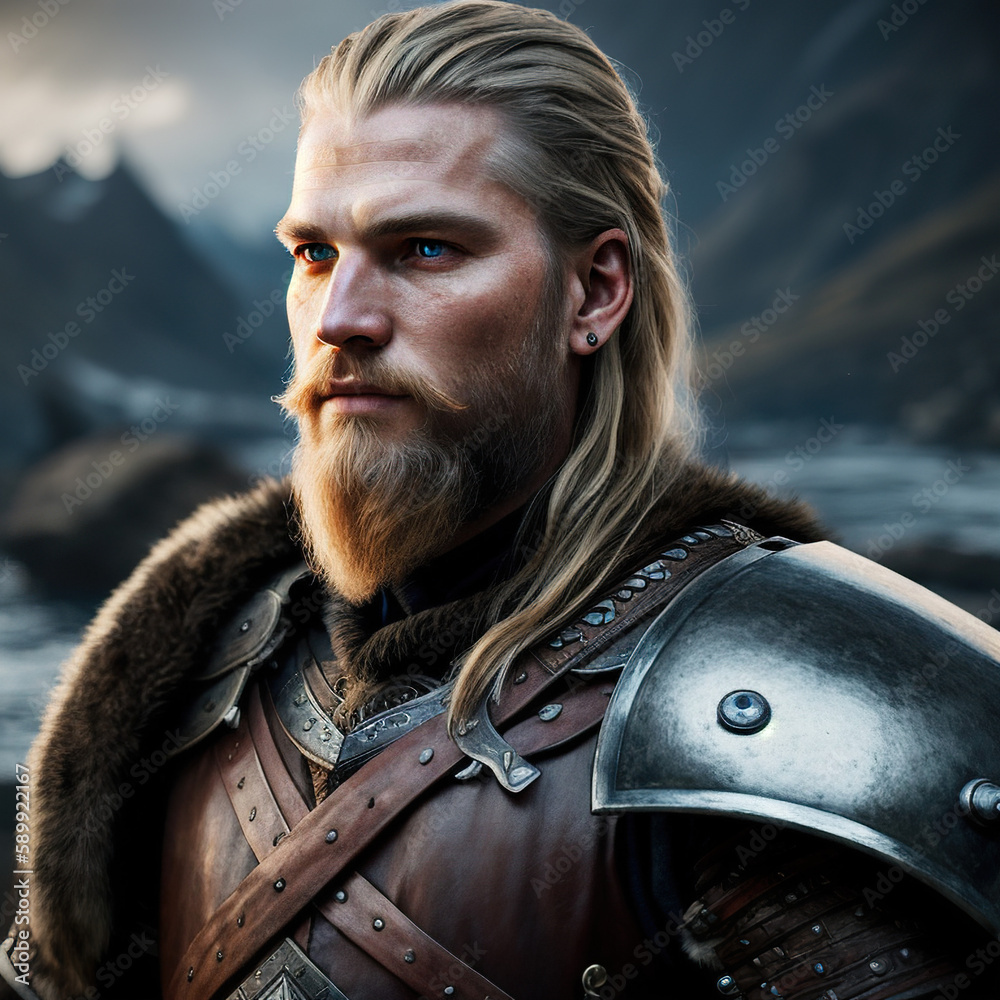 The fierce Viking - A realistic gaming avatar of a handsome male Viking ...