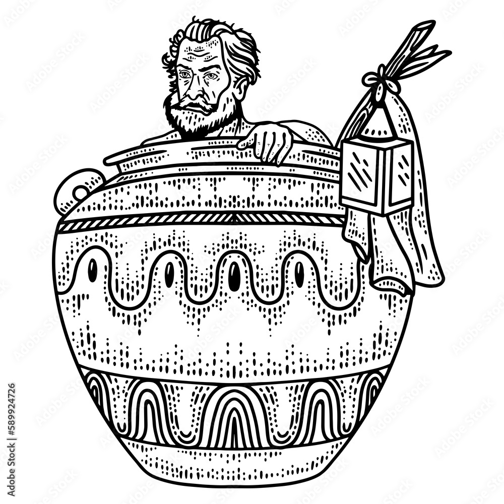 Diogenes the Cynic sketch PNG illustration with transparent background ...