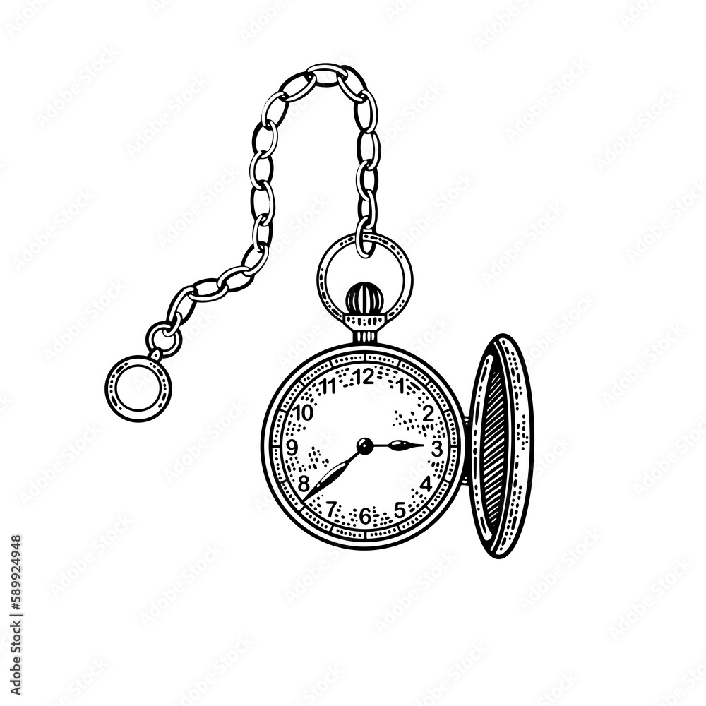 Old fashioned clock engraving PNG illustration with transparent ...