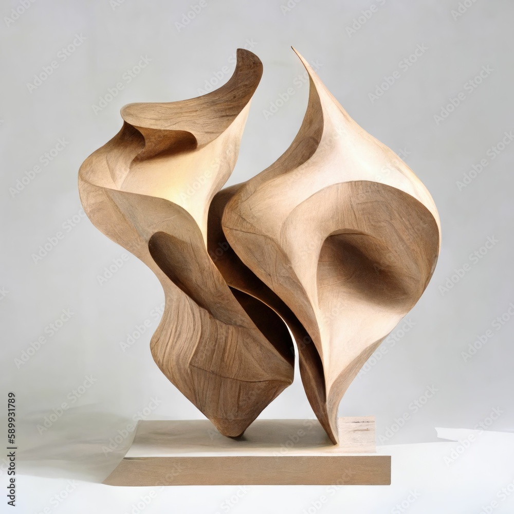 Contoured Wood Sculpture in Issey Miyake Style: A Masterpiece of ...