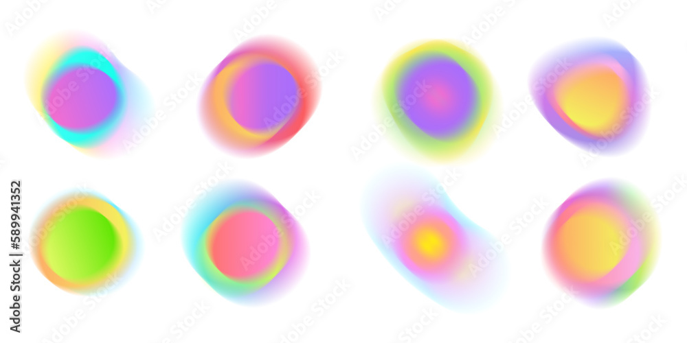 Vetor de Color gradient circle backgrounds, abstract colors blend mesh ...