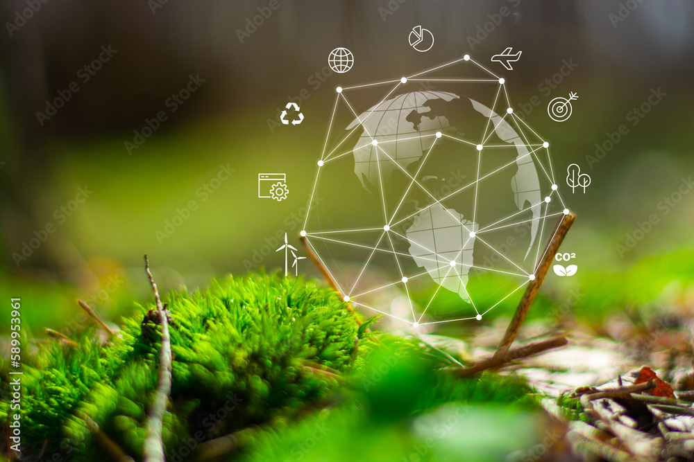Environment technology Infographics hologram Green energy technology ...