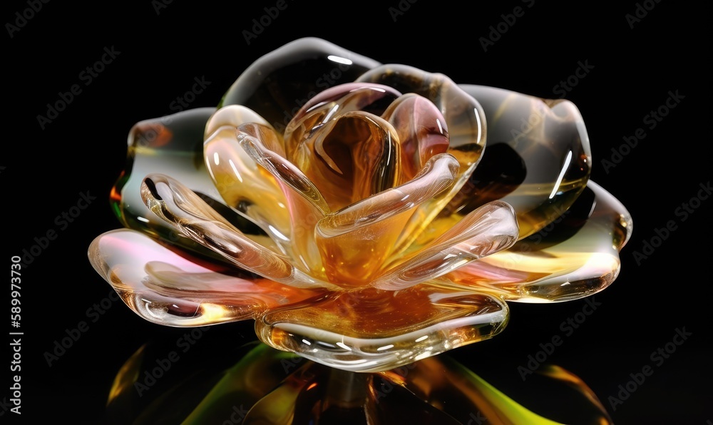 Transparent glass magnifies the beauty of rose flowers Creating using ...