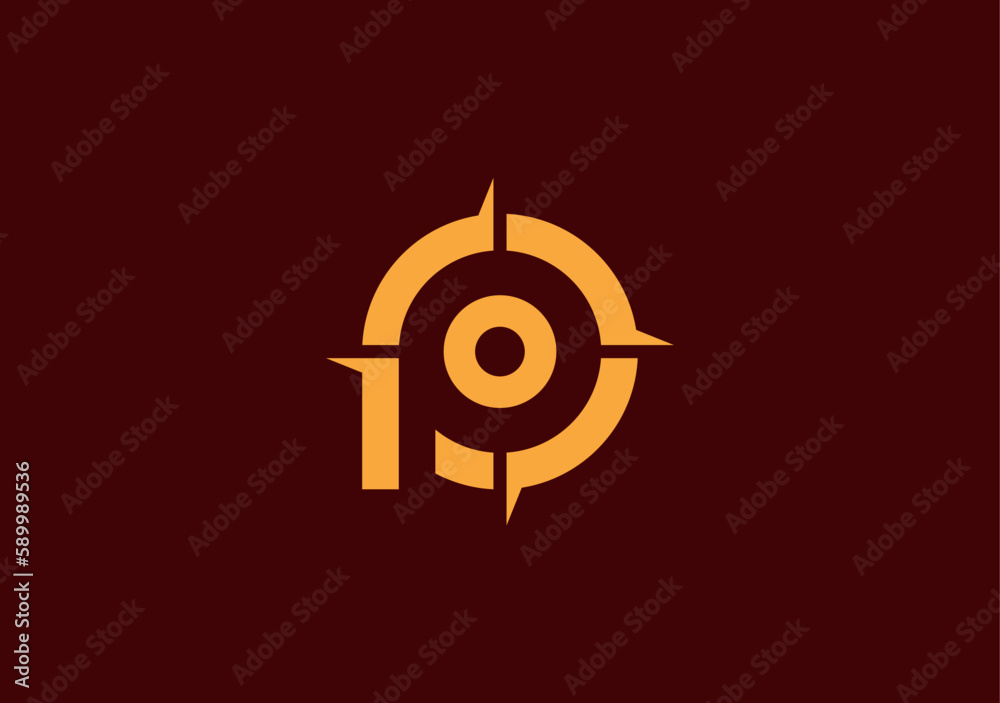 monogram letter P with compas logo symbol Stock Vector | Adobe Stock