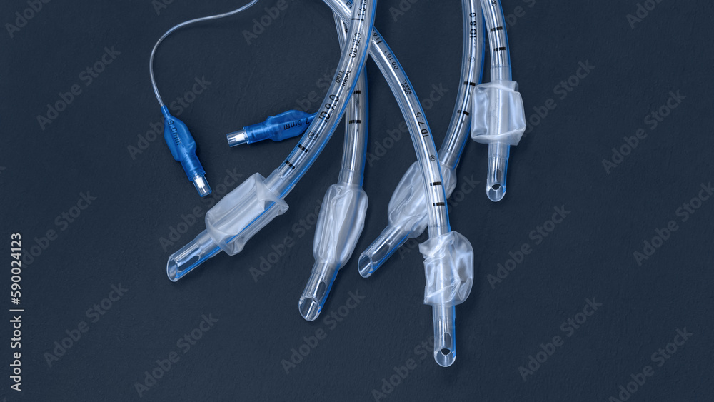 endotracheal tubes for tracheal intubation of different diameters Stock ...