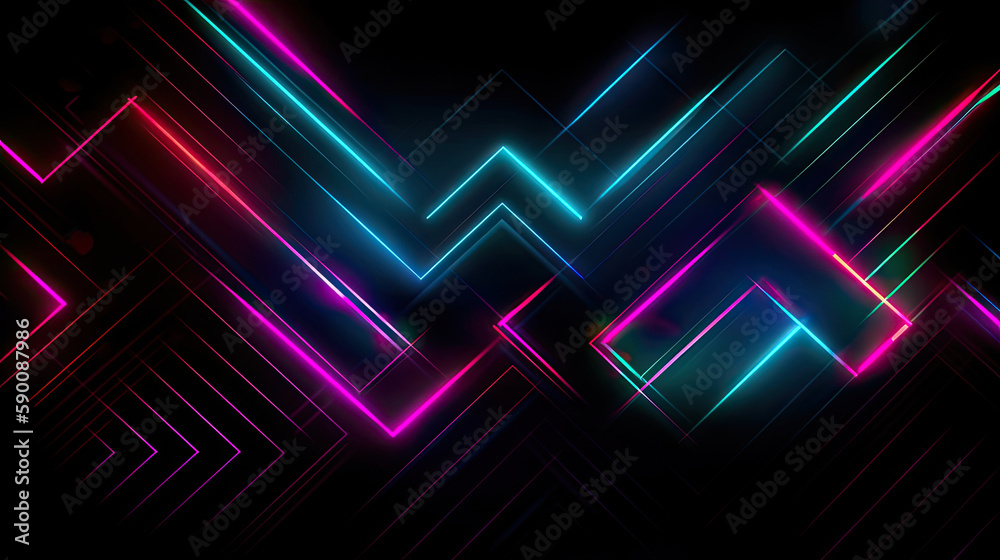 abstract futuristic neon background. Fantastic wallpaper. Generative AI ...