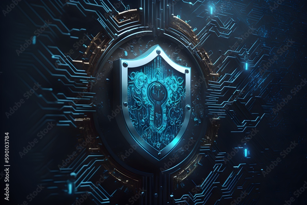 Cybersecurity Theme Background, Generative AI, Generative, KI Stock ...