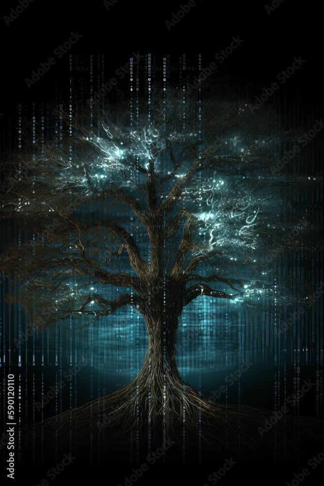 Binary Tree Futuristic Backgrounds Stock Illustration | Adobe Stock